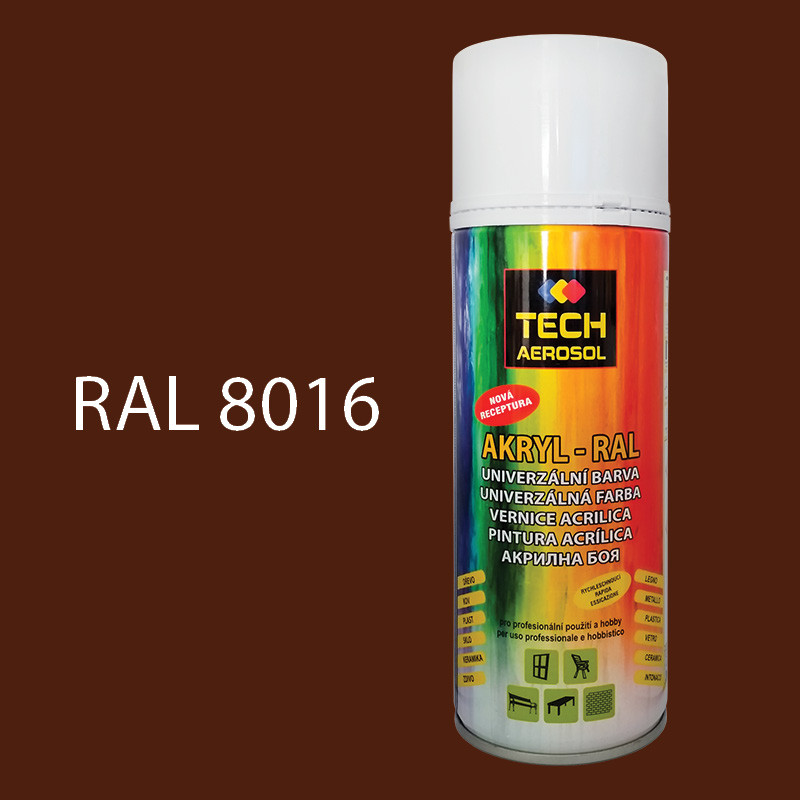 Farba v spreji akrylová TECH RAL 8016 lesklá 400 ml | TECHMAT - Veľkoobchod